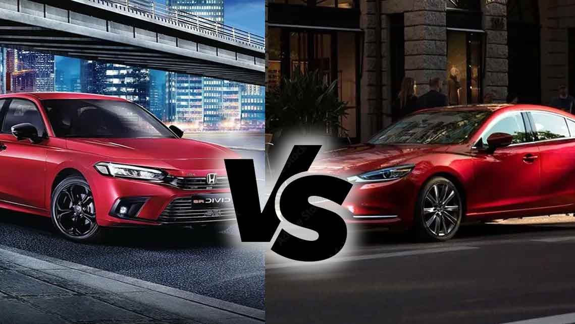 Honda Civic RS vs Mazda 6 Sedan Comparison - autoini